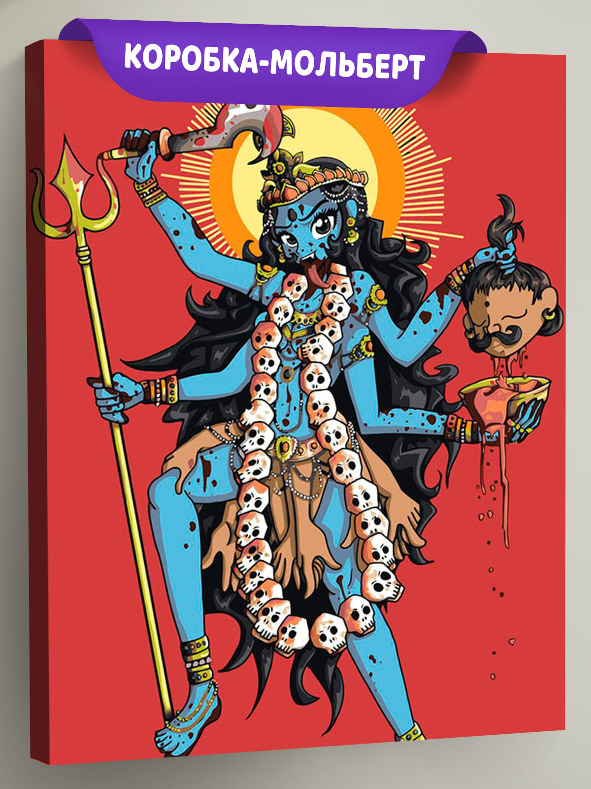 Картина по номерам на холсте с подрамником "Религия индуизм, Индия: богиня Кали арт" Раскраска 40x50 см, Божества Мантры