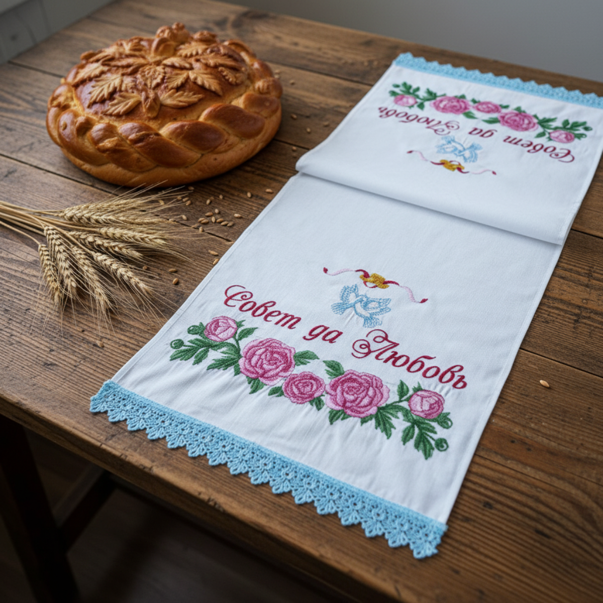 Рушник с вышивкой Совет да Любовь