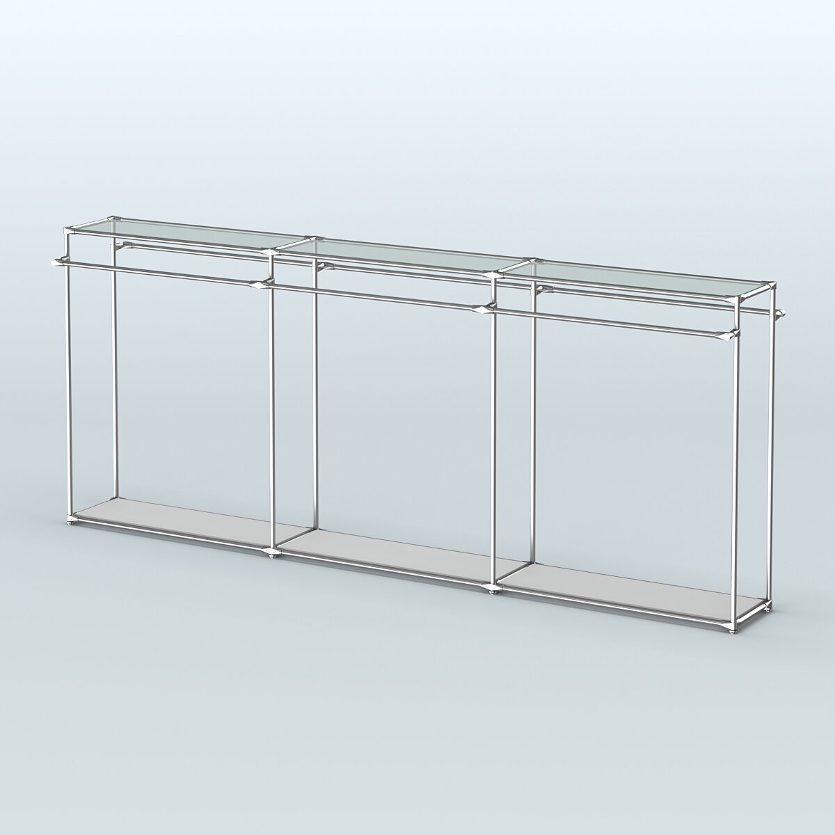 Островная торговая система хром 3600 мм с поручнями №1, Серый