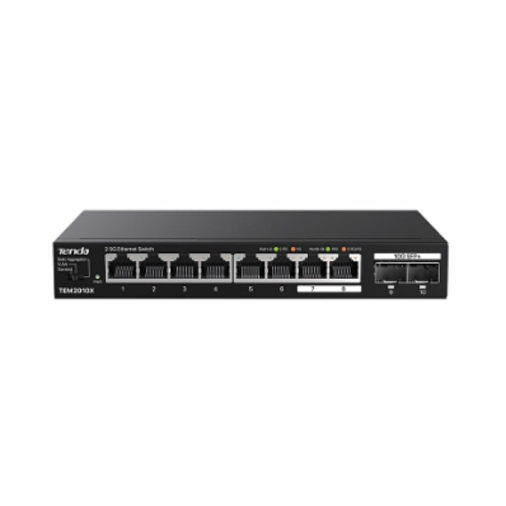 Tenda Сетевое оборудование TEM2010X 8 - Портовый коммутатор Ethernet 2.5G с 2 портами 10G SFP+