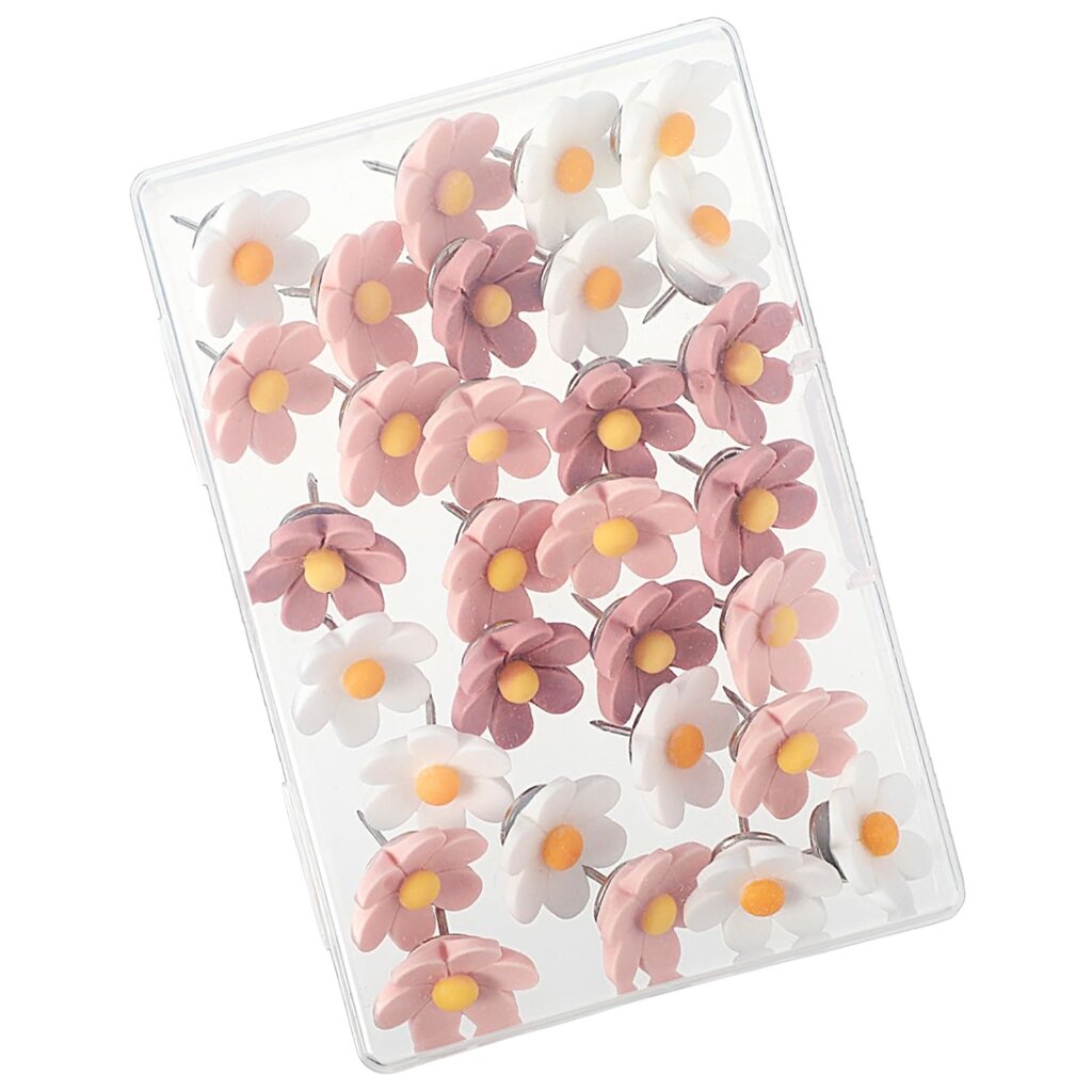 30 шт. Булавок для пробковых досок в виде цветов, Декоративные булавки в виде цветов для художественного оформления помещений