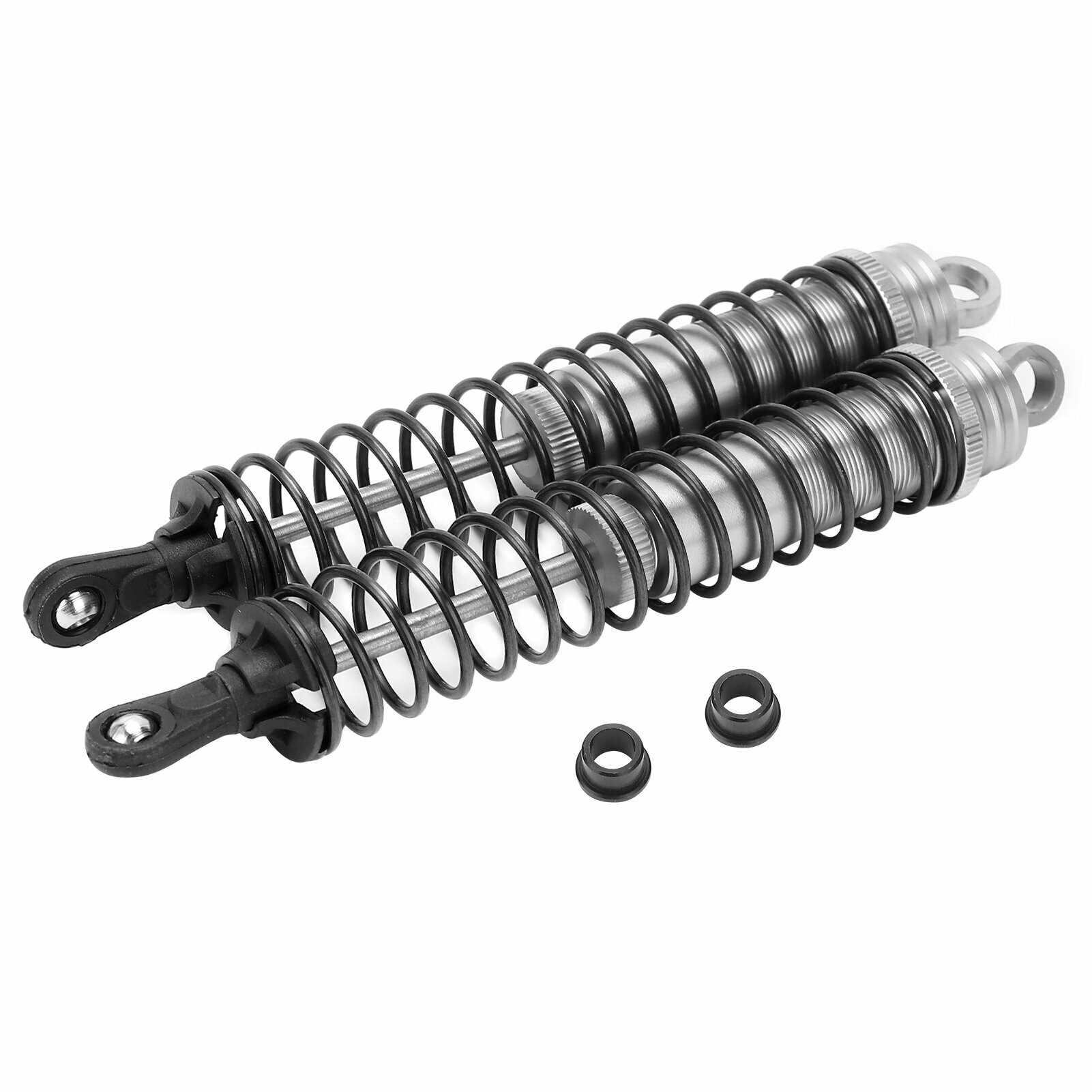 2Pcs RC 144mm Oil Filled Adjustable Shock Absorber Damper for HSP / HPI AXIAL 1/8 CarSilver