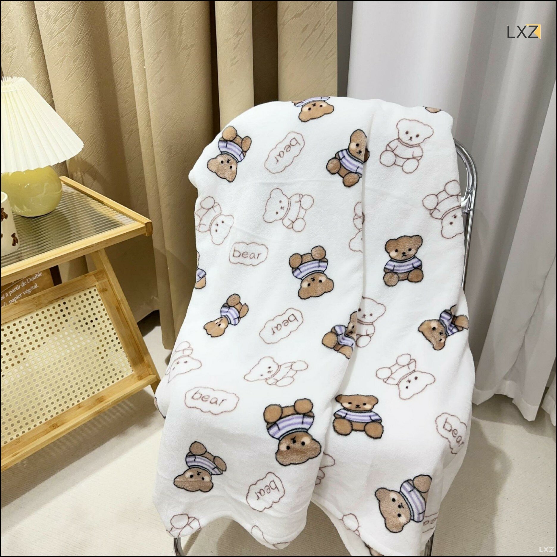 Эксклюзивное одеяло 120х180 см для собак Moe Aiqi с принтом Полосатый медведь