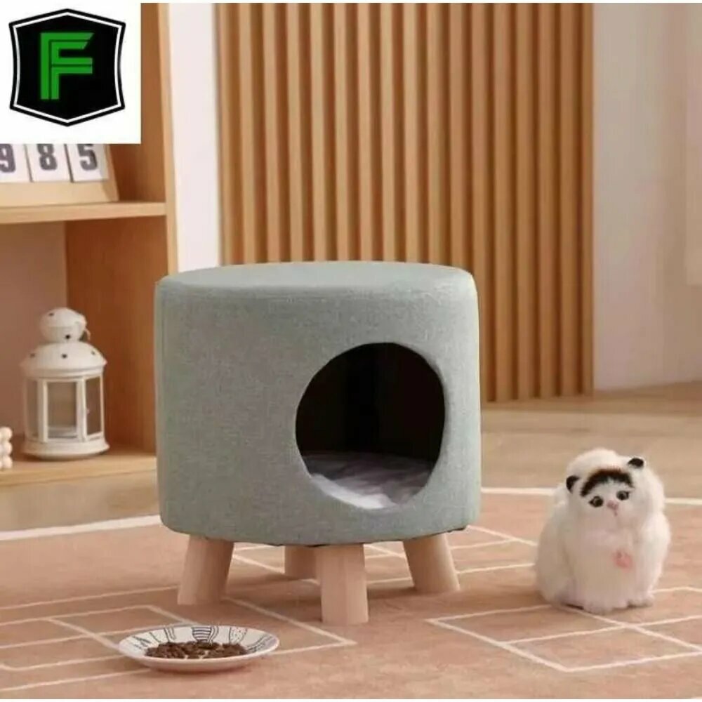 Деревянный кошачий домик, гнездо, игрушка для кошек, натуральное дерево