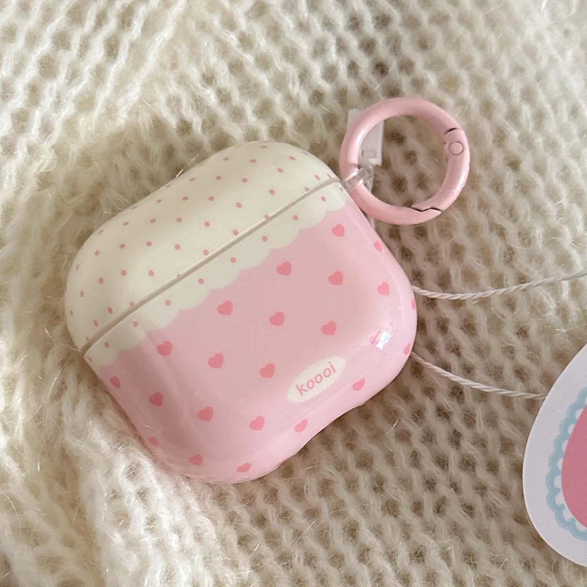 Чехол для AirPods 4 розовый с сердечками, IMD