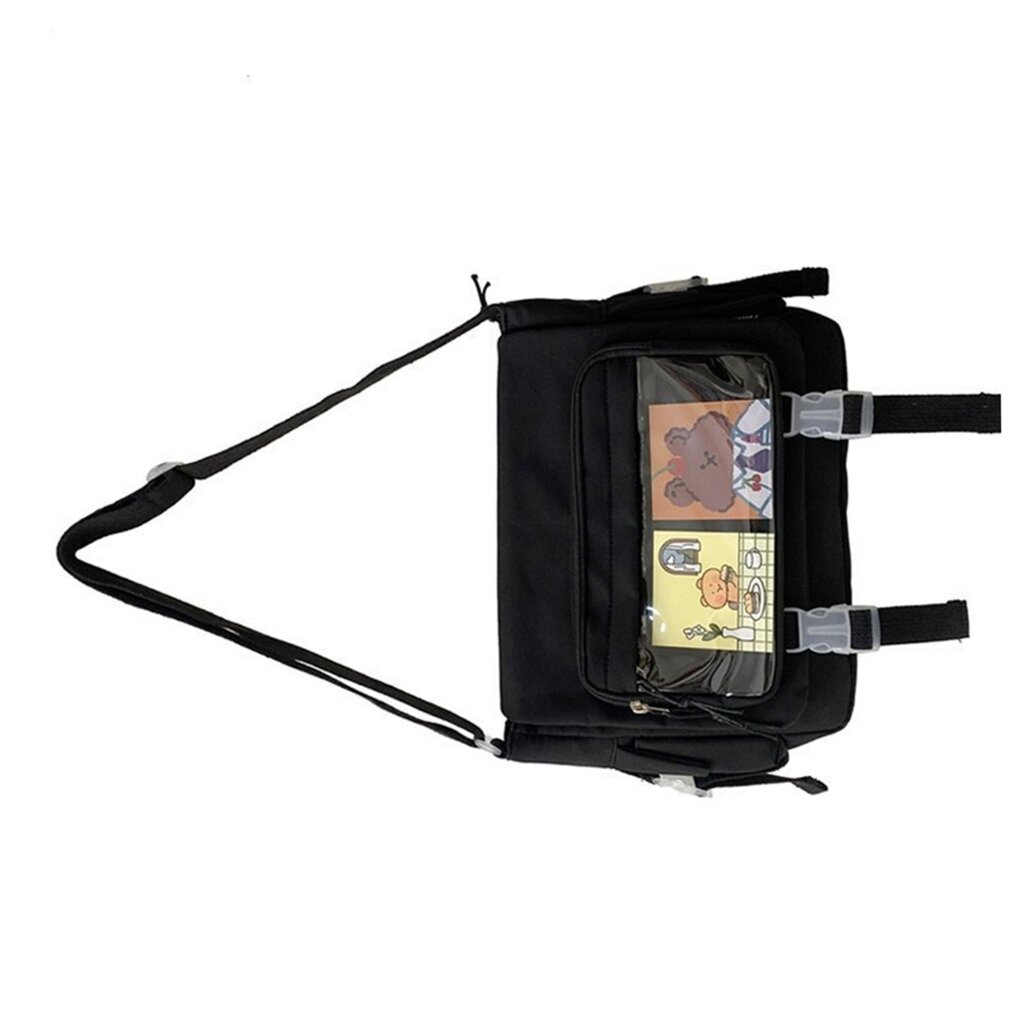 Японская сумка-тоут в стиле харадзюку на одно плечо-черный