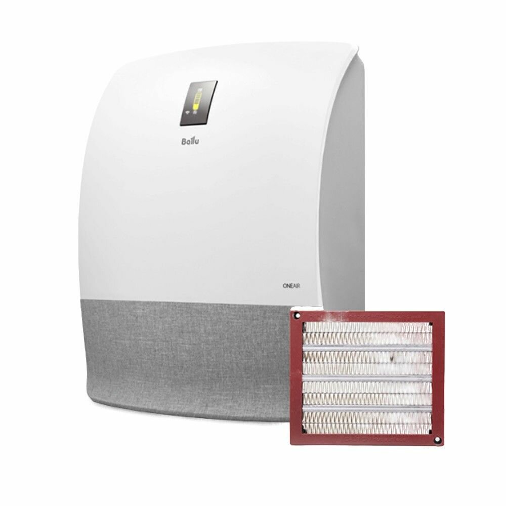 Очиститель воздуха приточный Ballu ONEAIR ASP-200SW (с серой тканью), в комплекте нагреватель PTC-1100