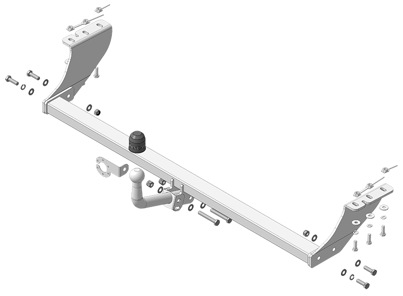 Фаркоп оцинкованный для Toyota Voxy; Noah; Esquire 2014-2021 ZincaR. ZT107A