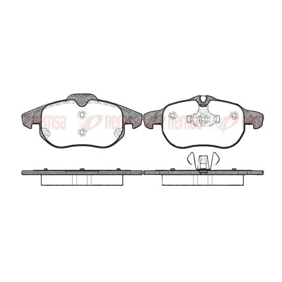 Колодки тормозные передние REMSA 0888.00 Opel Vectra C 1,8-3,2 4, 02->, Saab 900 2,0T, 2,2T 9, 02->