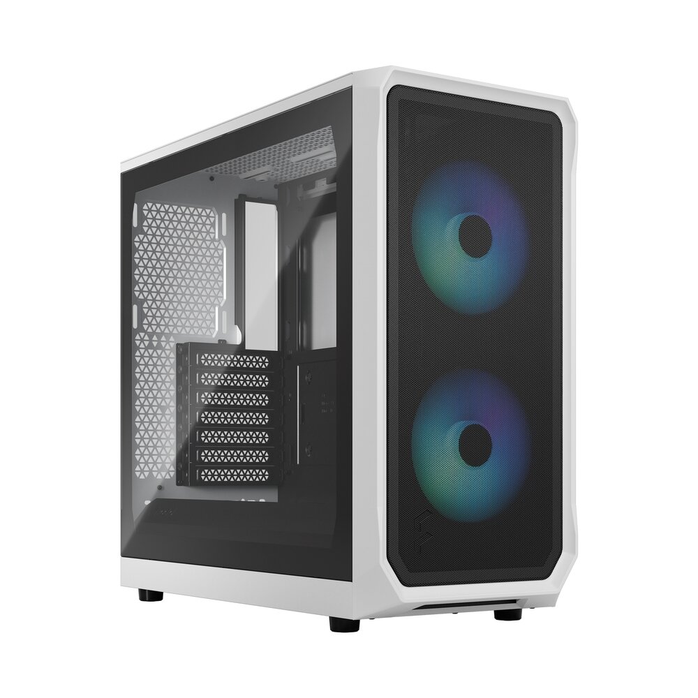 Корпус FRACTAL DESIGN Focus 2 RGB White TG Clear Tint, ATX, без БП, белый (FD-C-FOC2A-