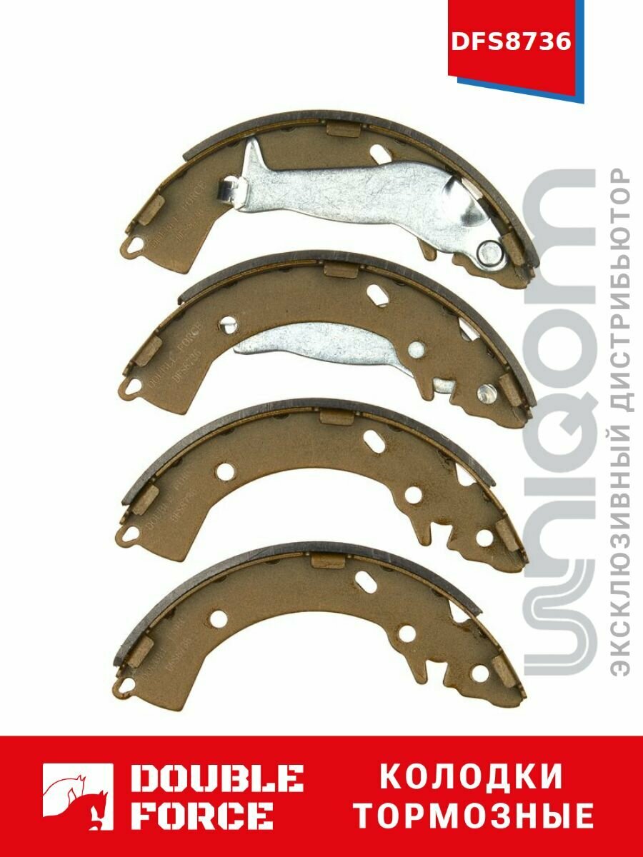 Колодки тормозные задние барабанные HYUNDAI ELANTRA 2010 - / HYUNDAI GETZ 2002 - 2011 / KIA RIO 2016 - 2020 Double Force DFS8736