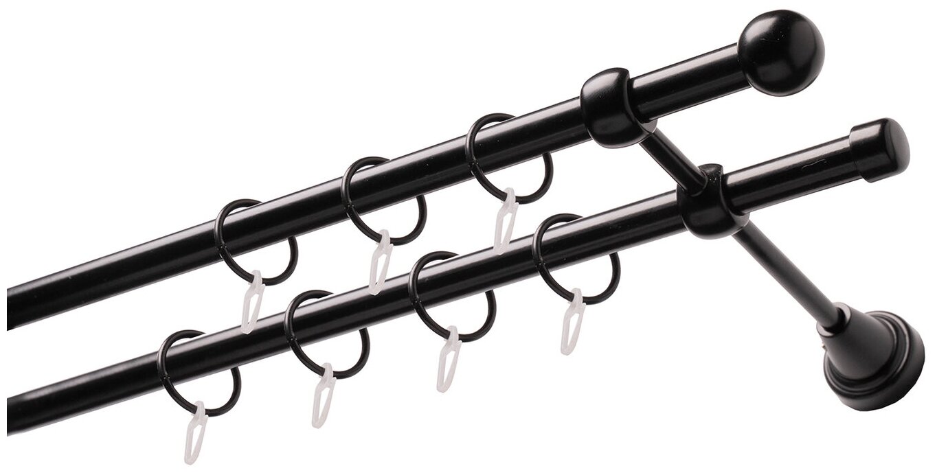 Карниз для штор 4,5 метра AICITY16 шар 22 черный матовый