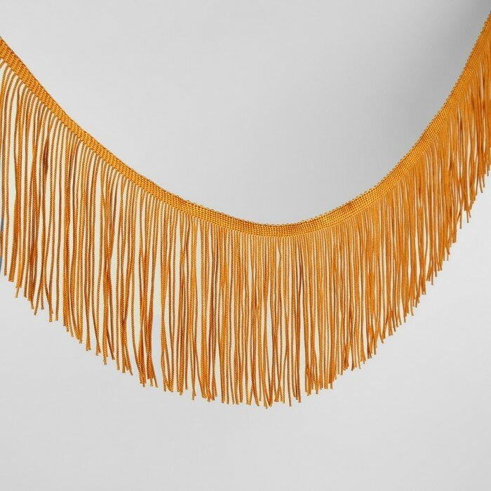 Тесьма декоративная «Бахрома», 10 см, 5±0.5 м, золотисто-бежевая