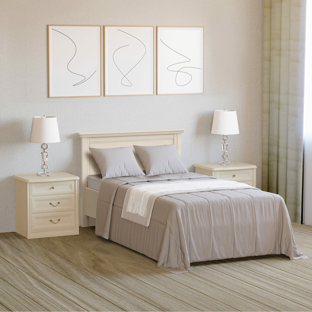 Кровать Екатерина, крем, односпальная, 900х2000, классическая, Miassmobili