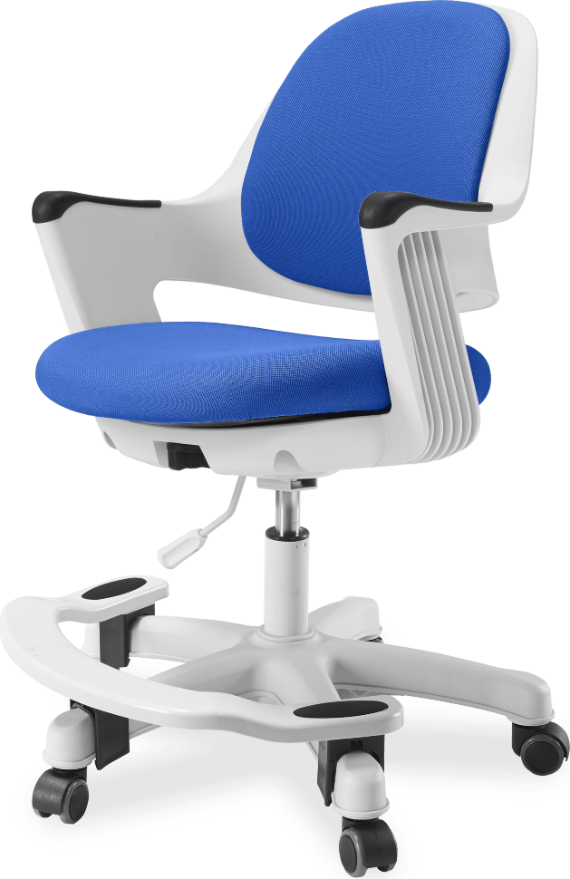 Детское кресло ROBO (слайдер сиденья, подножка, ткань, синий)