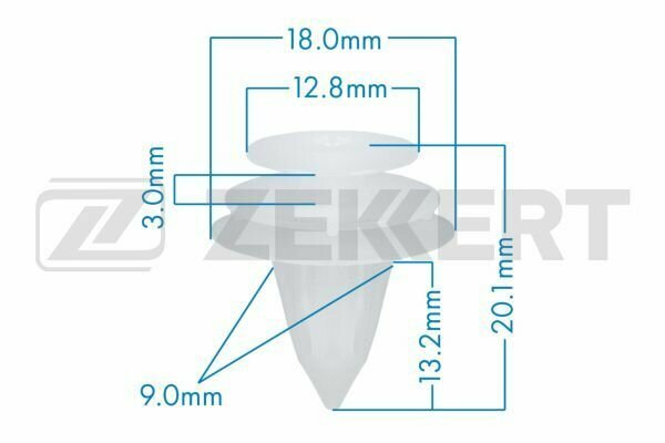 Zekkert Клипса крепёжная для Nissan Subaru (миним. кол-во заказа 10 шт)