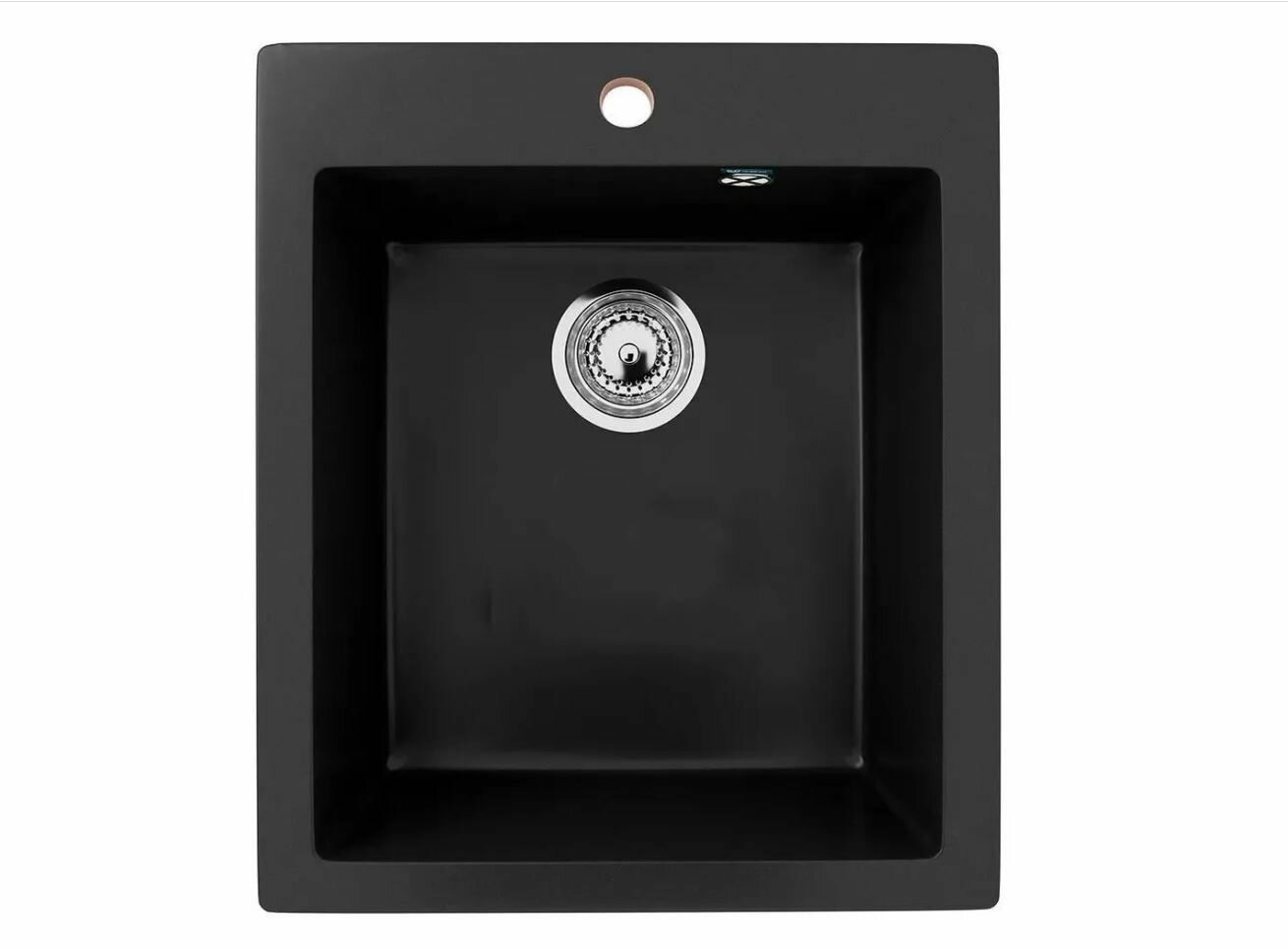 Каменная мойка для кухни врезная SURAGRAN S-14, 485х410, квадрат, цвет Ультра-черный/Раковина для кухни