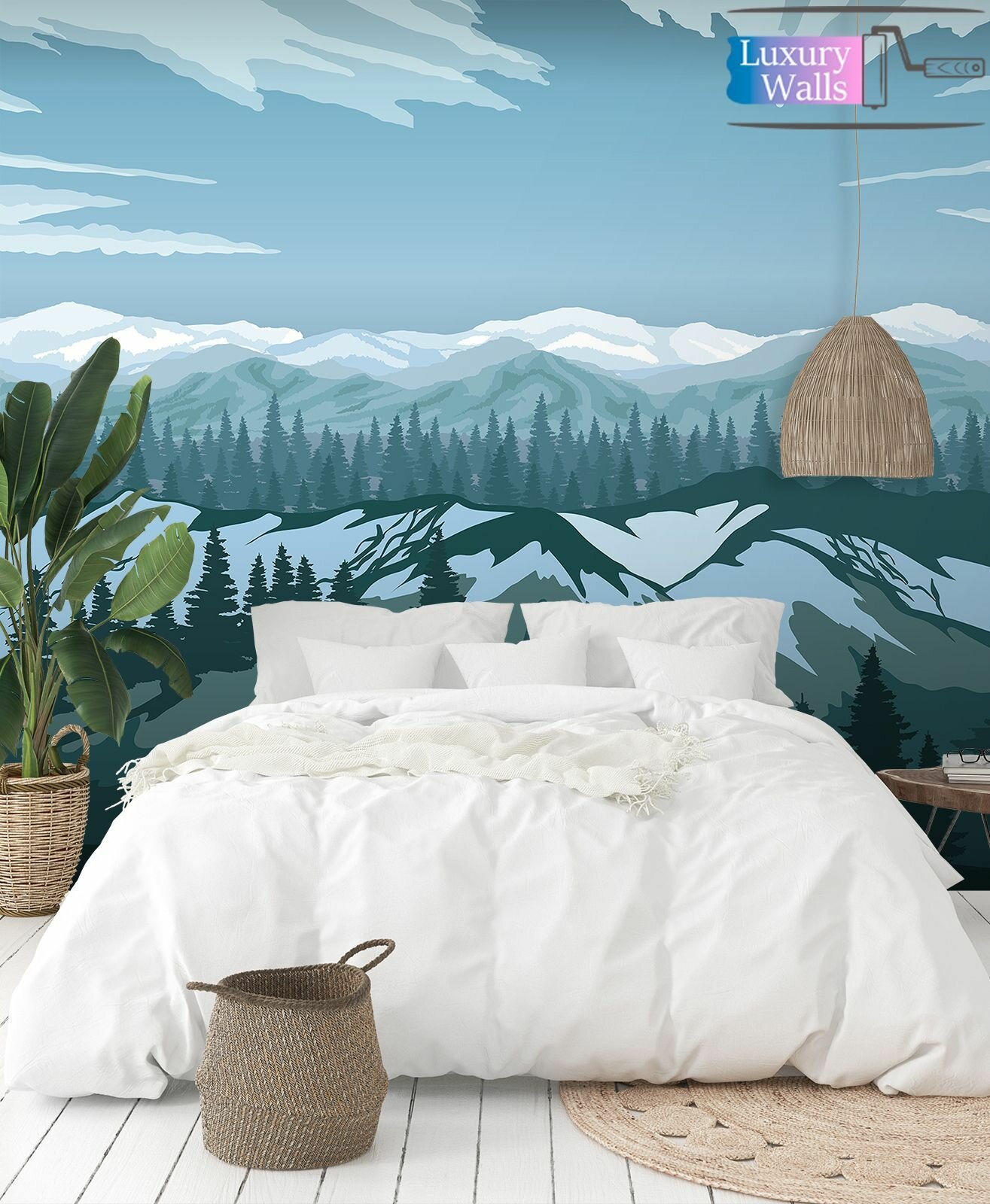 Фотообои 3d на стену флизелиновые Luxury Walls AM10703 Горы, Лес 300х270 см