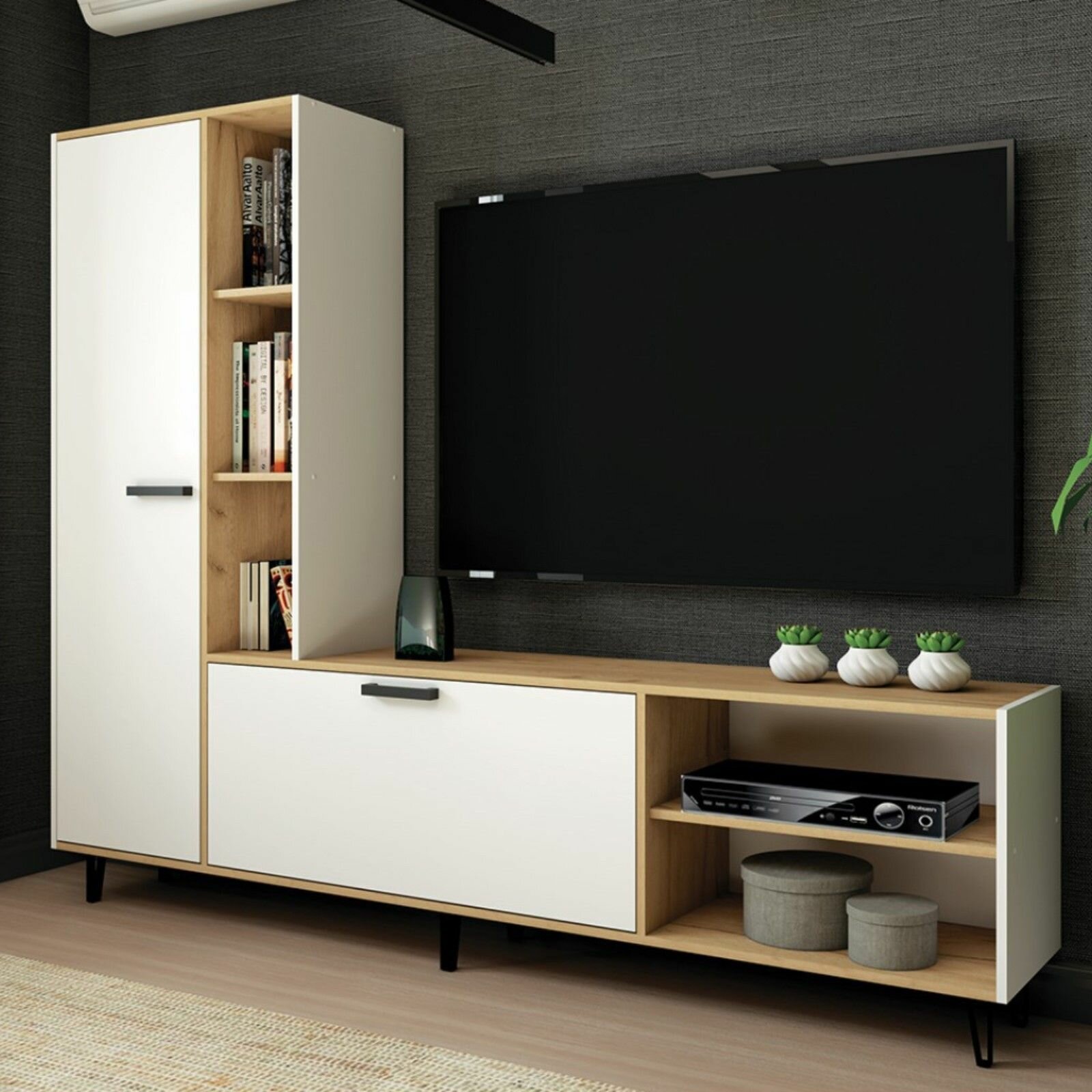 Гостиная Дуб крафт золотой/Белый