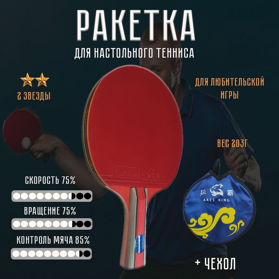 Ракетка для настольного тенниса с чехлом