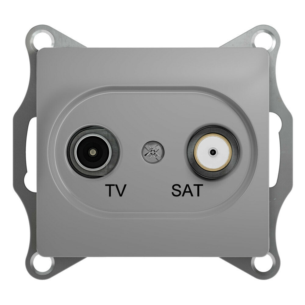 Розетка антенная TV-SAT одиночная 1DB Systeme Electric Glossa Алюминий GSL000397