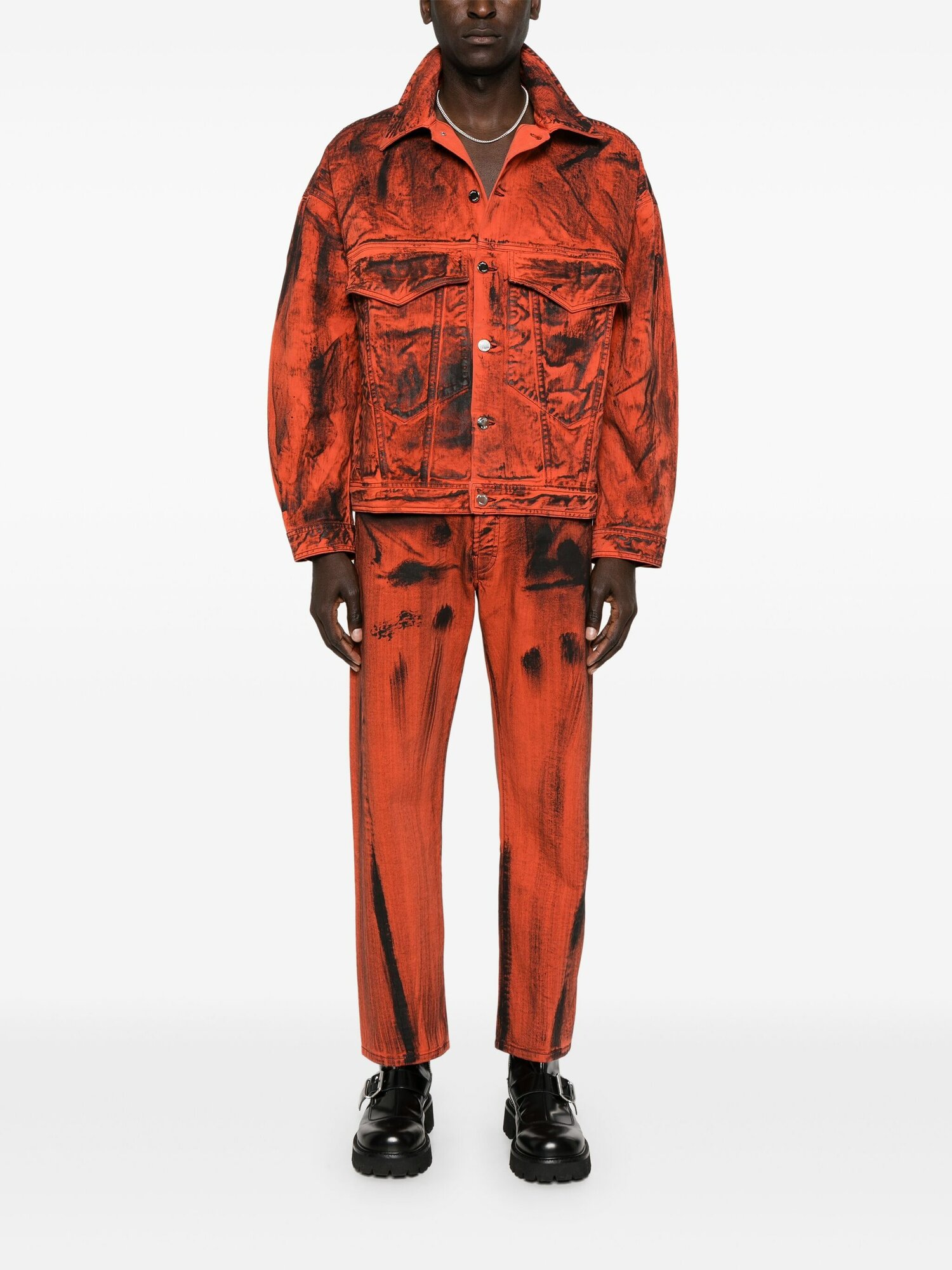 Куртка Etudes Shadow Denim Paint, размер 42, orange — фото 1