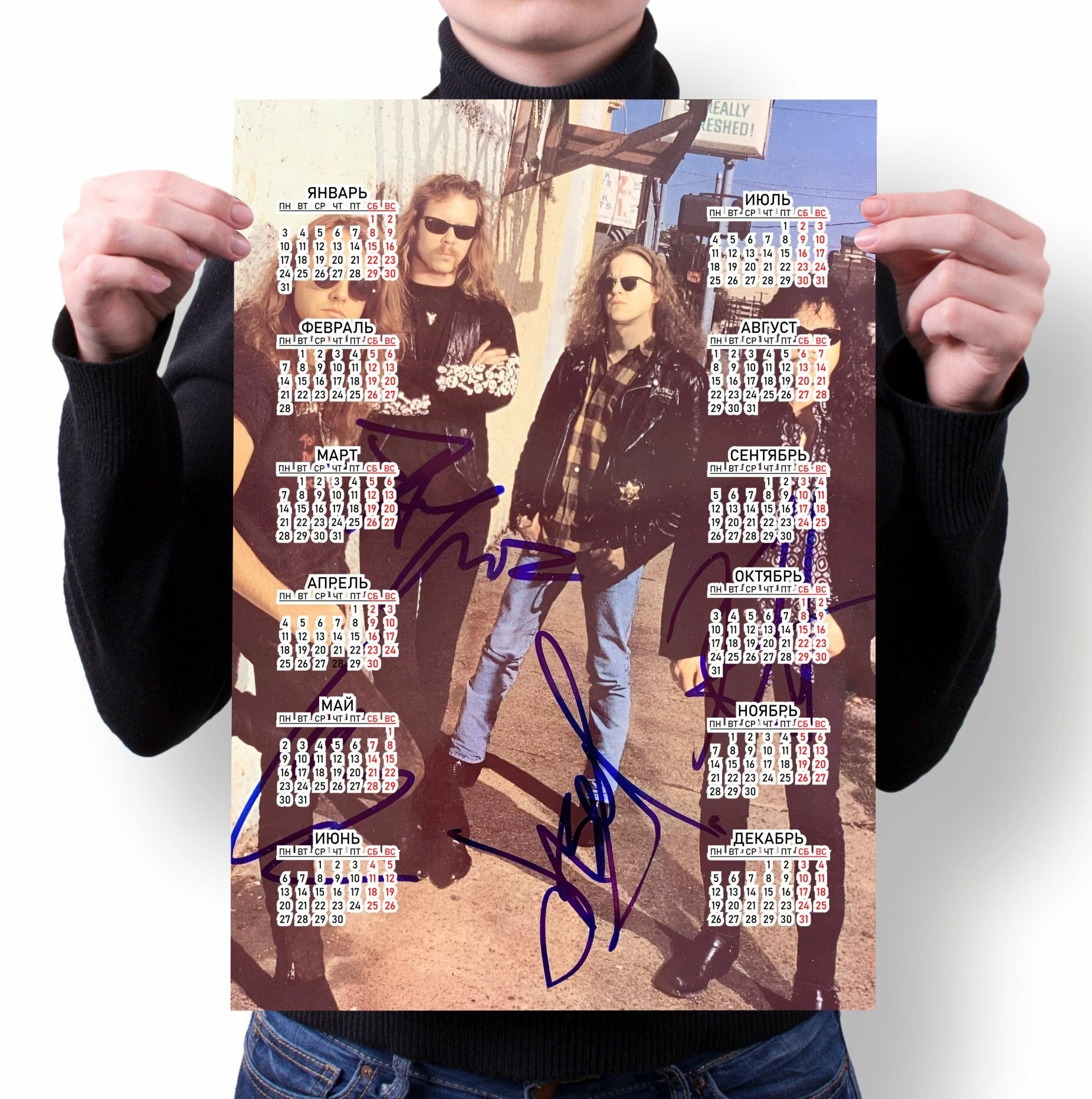 Календарь формата А4 с принтом "Metallica", Металлика