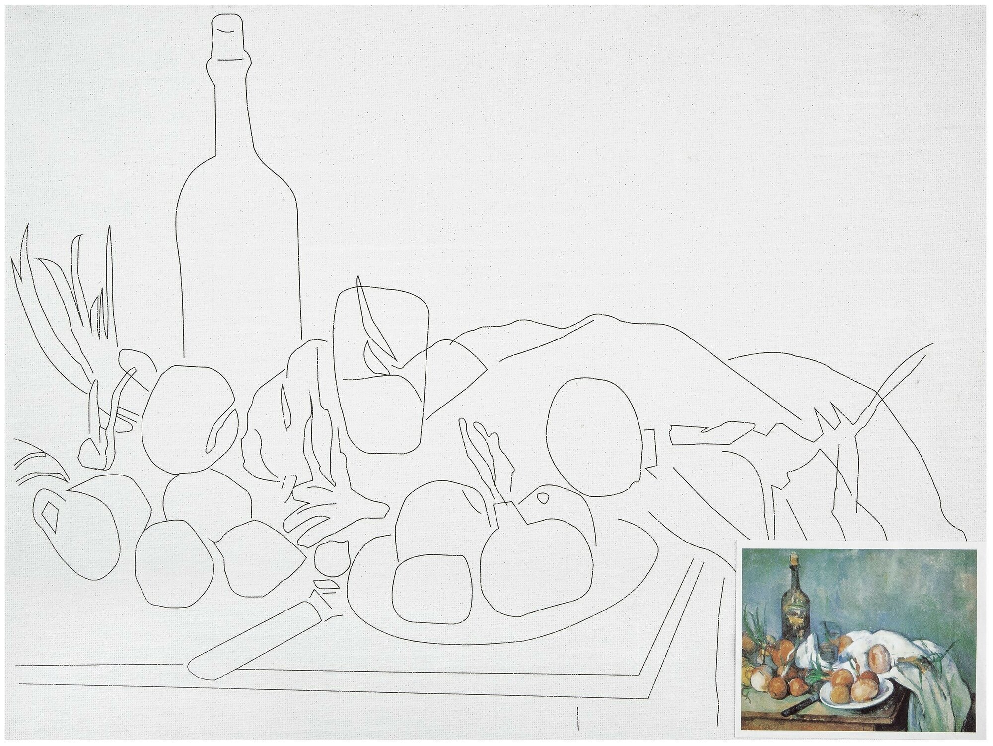 Холст на картоне с контуром "Натюрморт", 30х40.