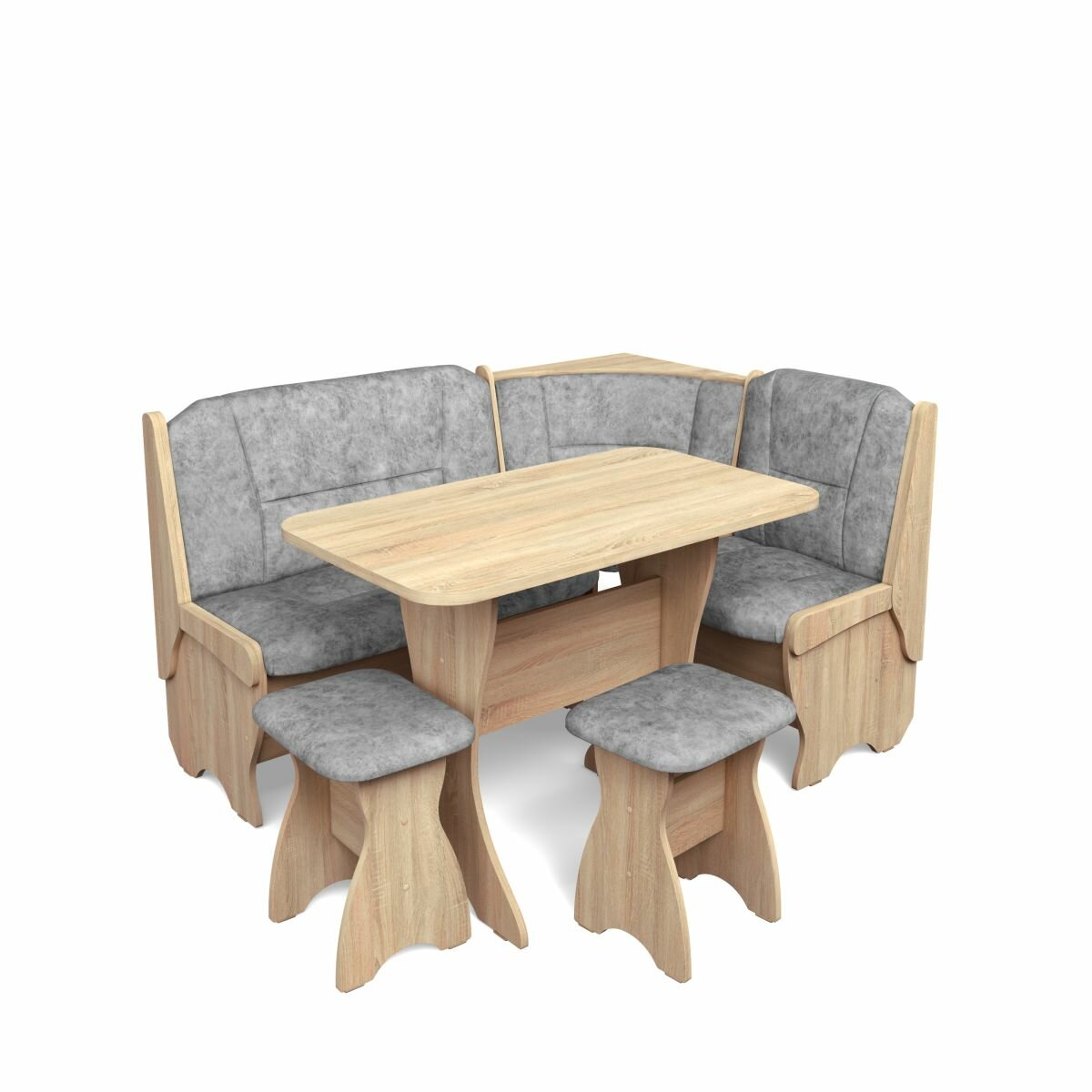 Кухонный уголок Betel Орхидея Однотон дуб сонома/велюр графит