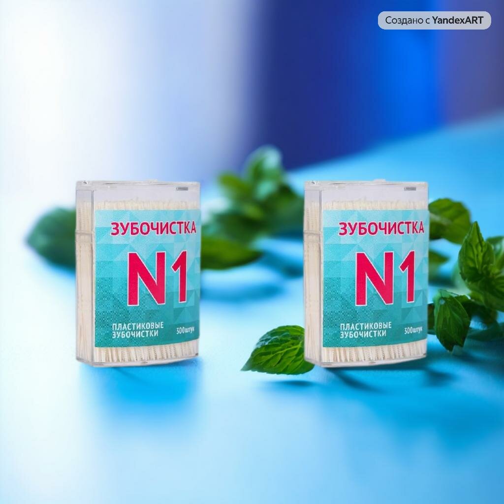 Зубочистка №1 Пластиковые зубочистки , 300 шт, 2 уп
