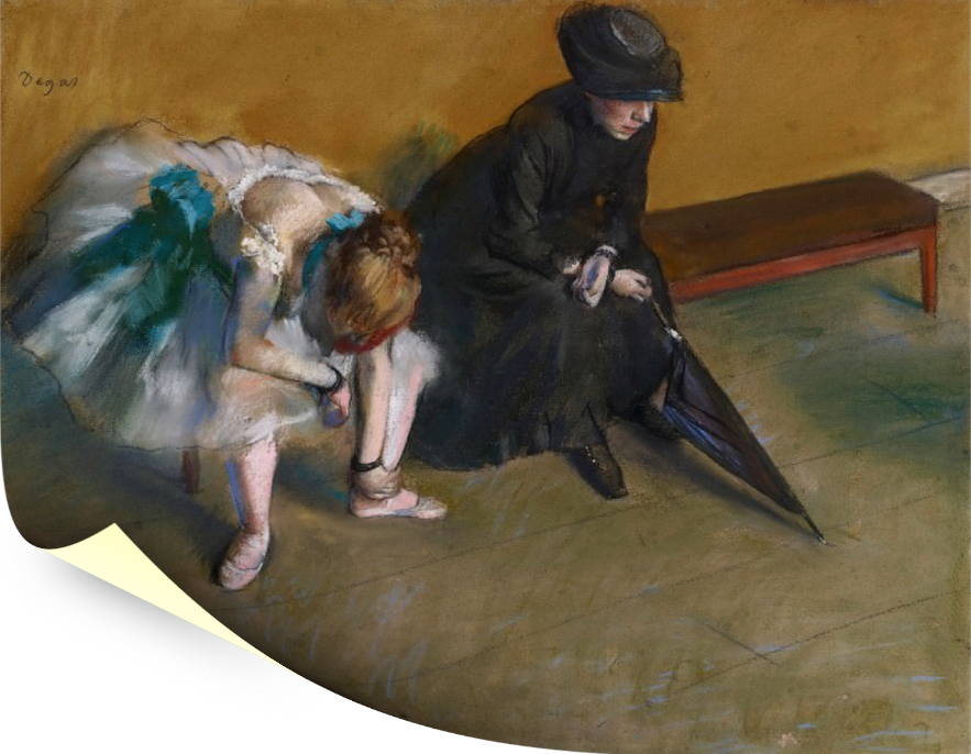"Ожидание", Дега, картина для интерьера (репродукция) (55х43 см / без подрамника)