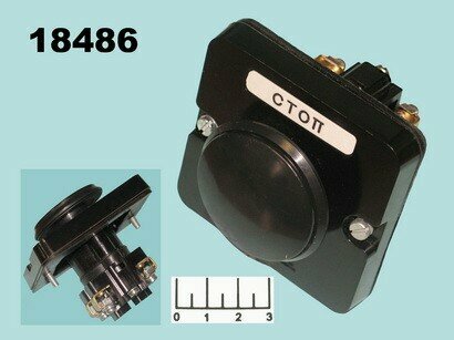 Кнопка ПКЕ122-1У2 черная гриб врезная (аналог)