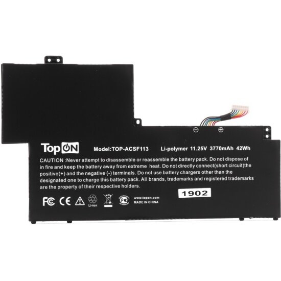 Аккумулятор Topon TOP-ACSF113 для ноутбука Acer Swift 1 SF113-31 11.25V 3770mAh PN: AP16A4K