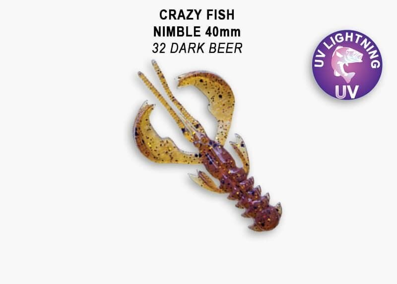 Силиконовые приманки Crazy Fish Nimble 1.6" 49-40-32-6 кальмар