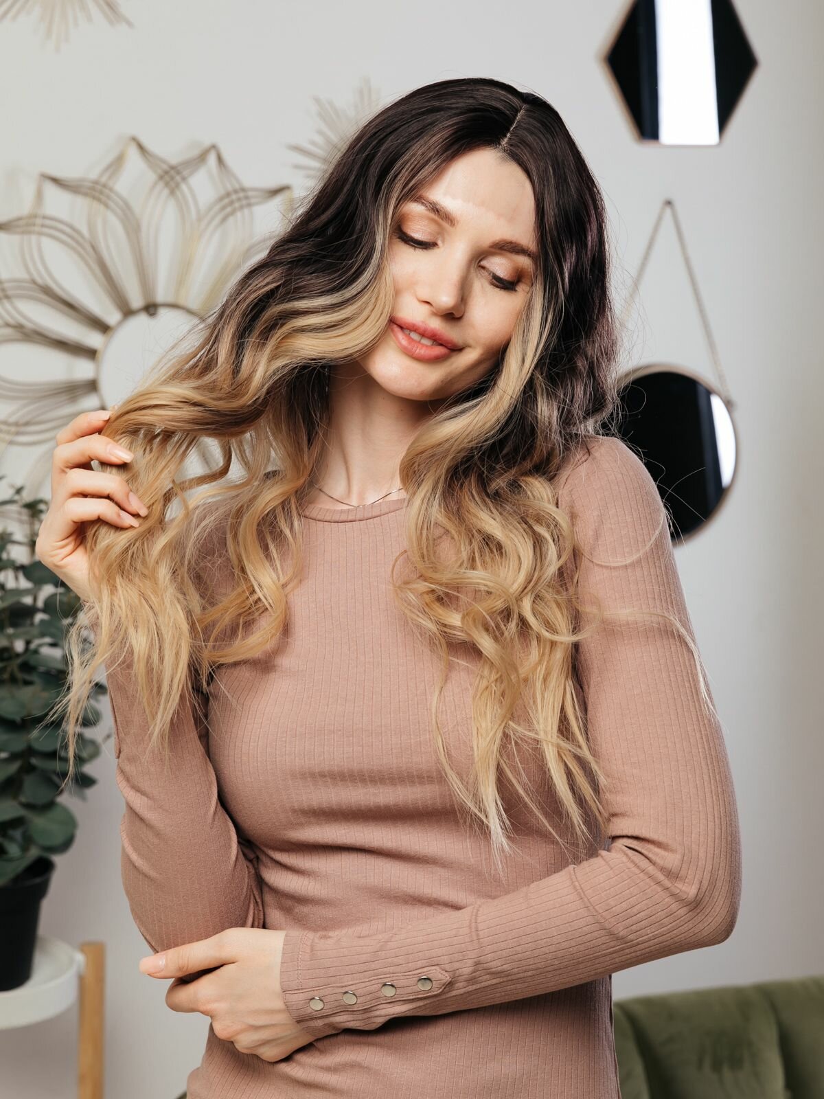 VIP-PARIK Парик женский кудрявый, длинный, локоны 55см