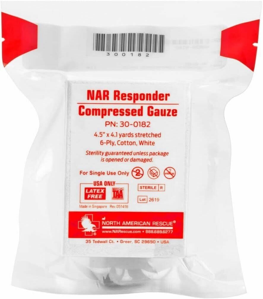 Бинт S-сложенный NAR Compressed Gauze (США)