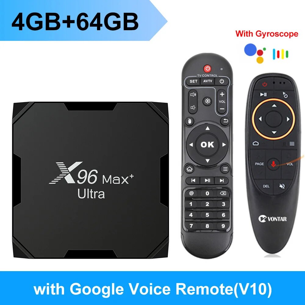 VONTAR X96Max Plus Ultra ТВ-бокс Android 11 4/64 ГБ AU-штекер, 4G 64G G10S