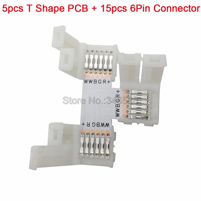 Veromount 6pin b2b 12MM 6-контактный угловой разъем для RGB CCT светодиодной ленты T Shape Set