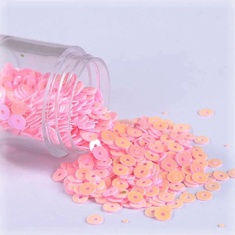Плоские круглые пайетки isequins ПВХ 2-6 мм матовые и Розовый, 6mm 720pcs 10g, AB Dark Pink