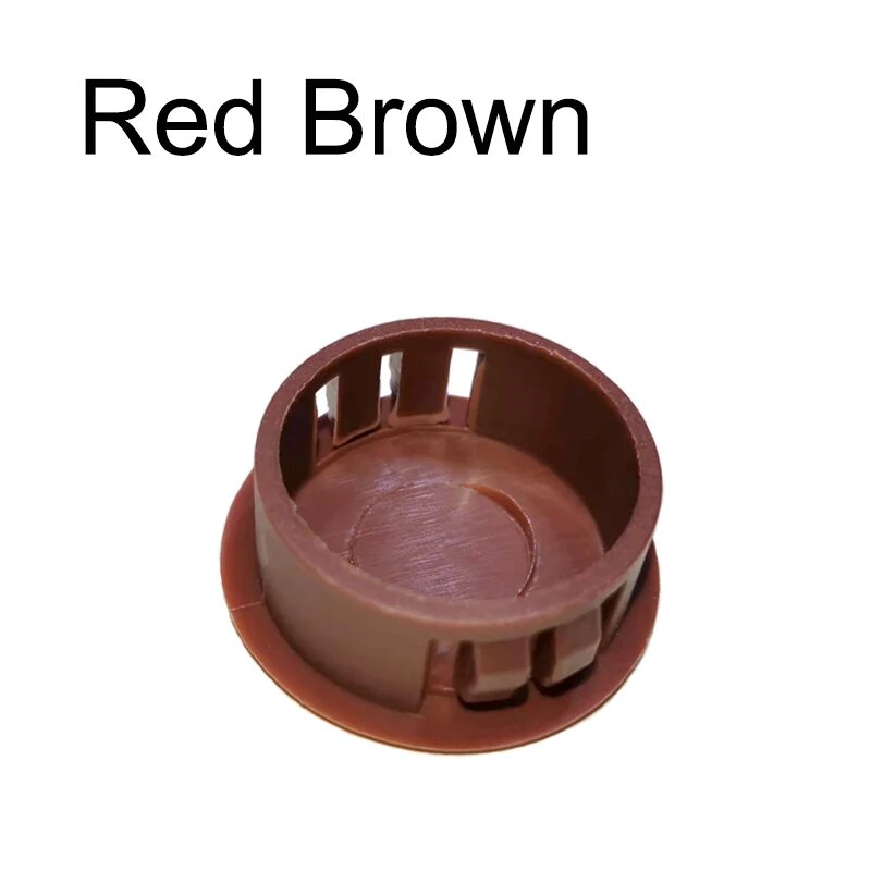 Круглая пластиковая крышка, заглушка для мебели, заглушка для отверстий в панели, сверлильный винт, заглушка для отверстий в мебели, противоугонное дверное отверстие Коричневый, 25mm 2PCS, Red Brown