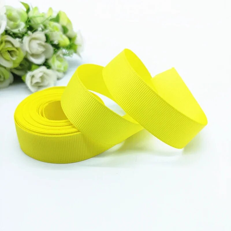 Лента репсовая LXGSMBENTENG 5 ярдов 6, 10, 15, 20, 25, 40, 50 мм Светло-желтый, Yellow, 20mm