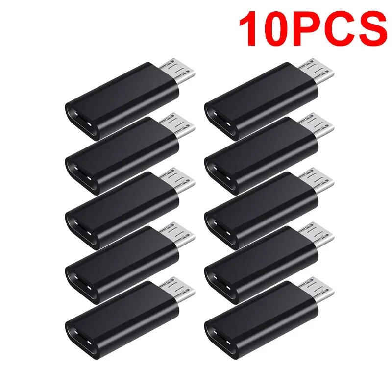 10 шт. USB Type-C - Micro USB адаптер, черный