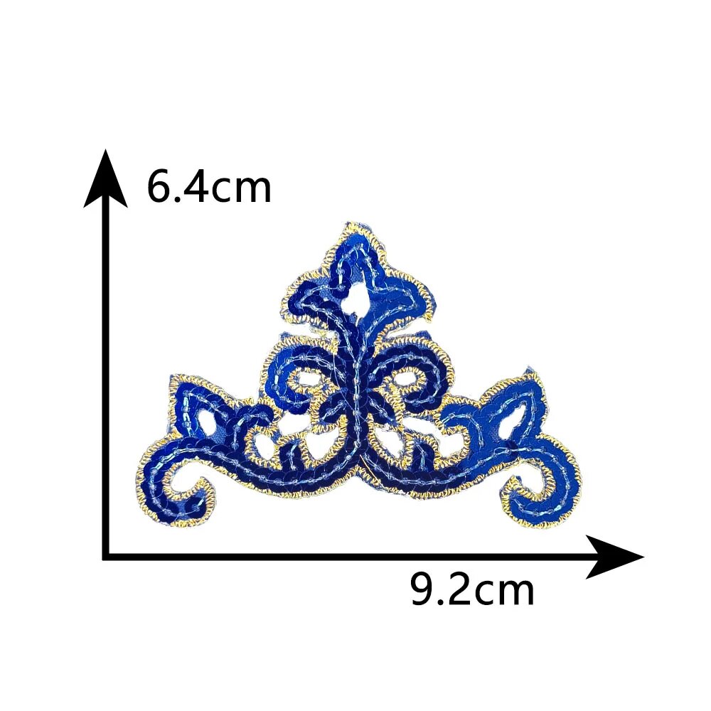 Вышитые пайетки для одежды The Young Siblings Синий, styleC8006