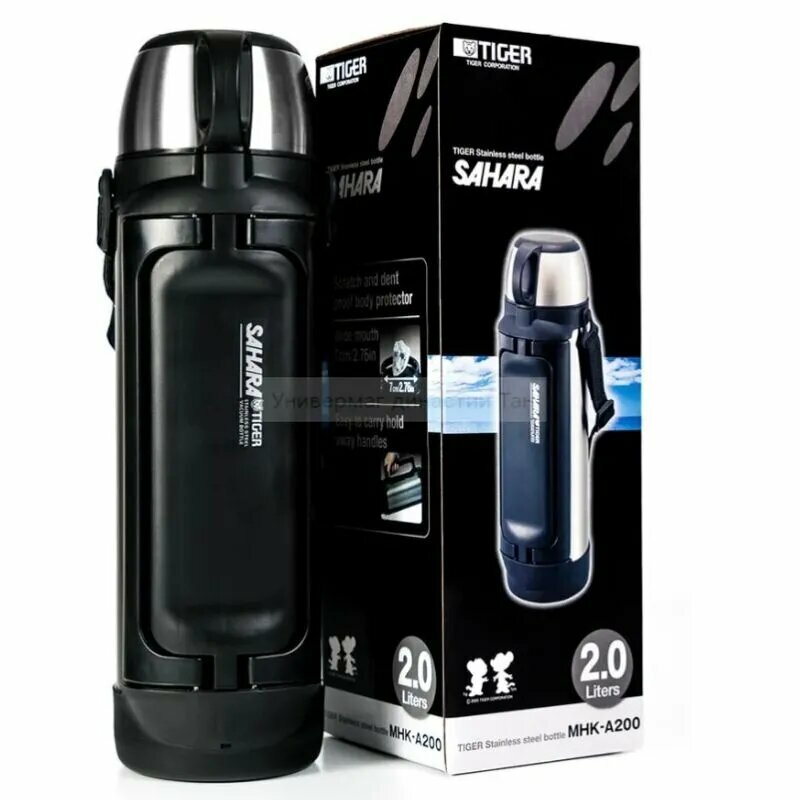 TIGER Термос Вакуумный, Кнопка-клапан, Крышка-чашка "MHK-A200 2L", 2 л YZ