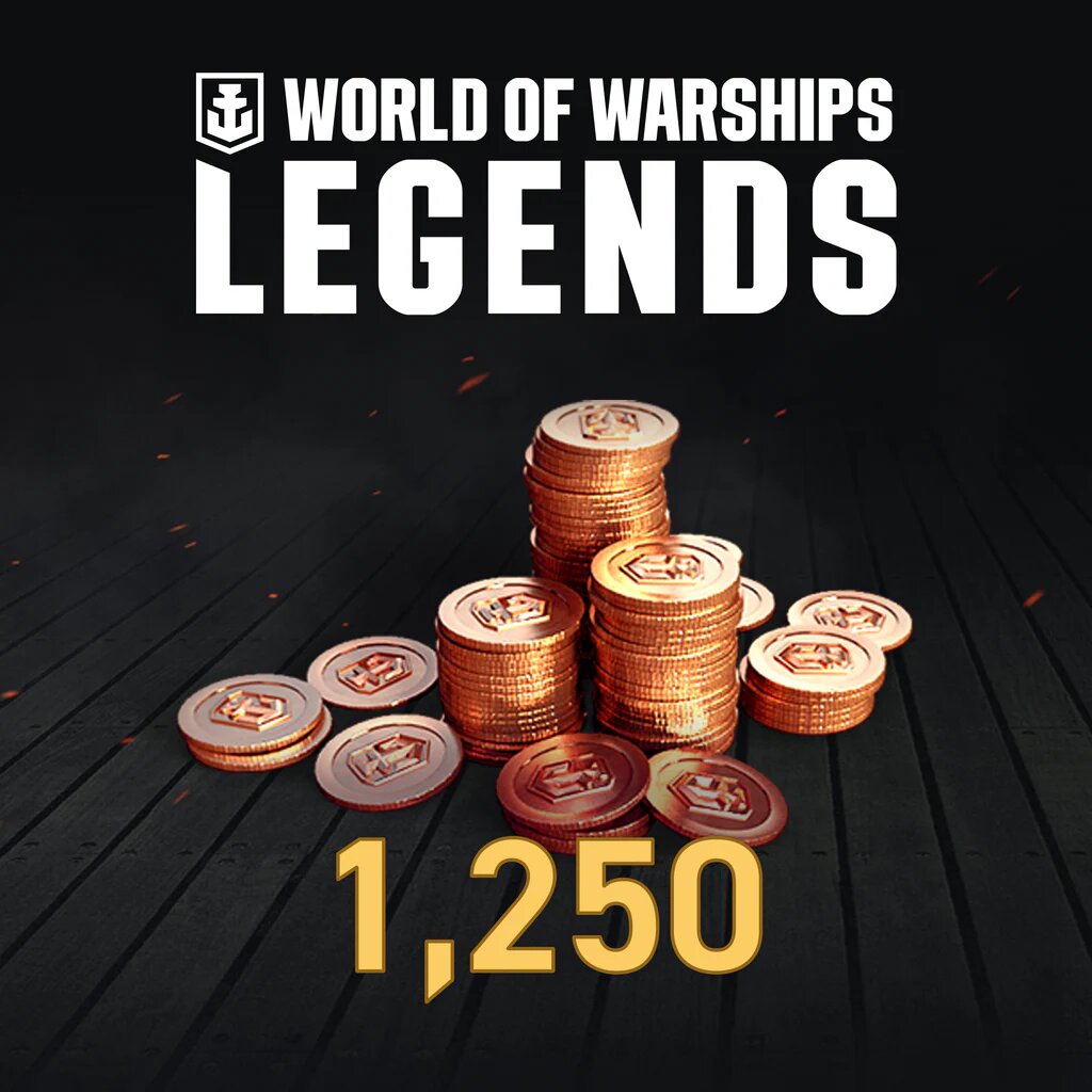 Виртуальная валюта World of Warships: Legends - PS4® 1250 дублонов, для PlayStation, Турция