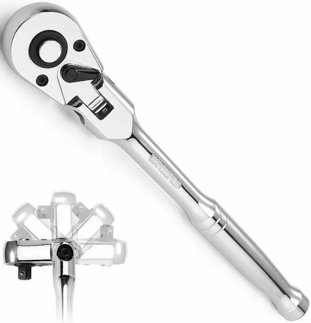 Трещотка 1/2 удлинённая с поворотной головкой WP271029 WORKPRO