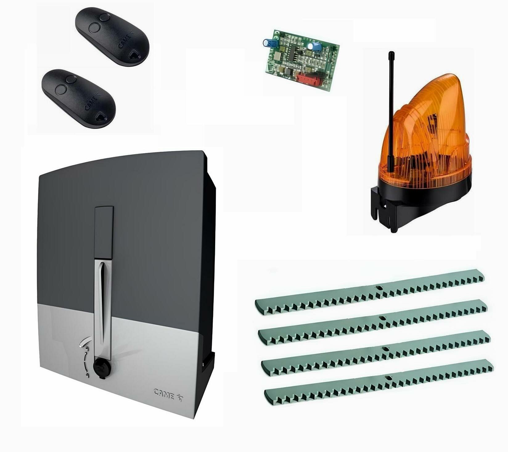 Автоматика для откатных ворот BXL04AGS KIT4-LK2, комплект: привод, радиоприемник, 2 пульта, лампа, 4 рейки