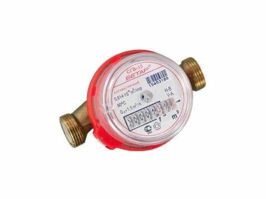Счетчик для воды 1x2 с обр клапаном Чистополь с монтажным комплектом
