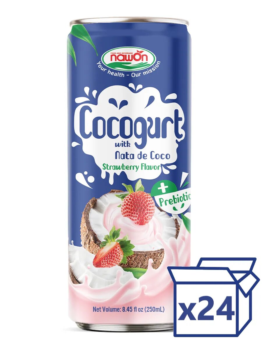 Напиток с кокосом и пребиотиком Клубника 250 мл * 24 шт