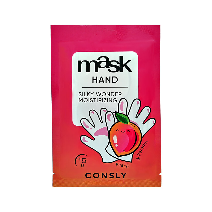 Парафин-маска для рук CONSLY SILKY WONDER в виде перчаток (с экстрактом персика) 15 г